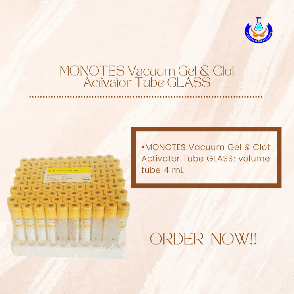 MONOTES Vacuum Gel & Clot Activator Tube GLASS (13x100 mm) - PT One Medika