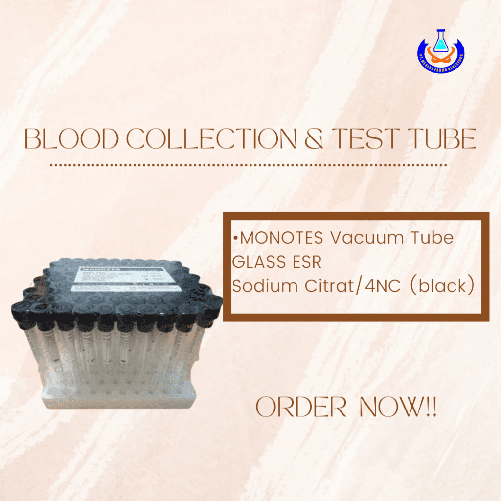 MONOTES Vacuum Tube GLASS ESR Sodium Citrat/4NC (1,28 mL) - PT One Medika